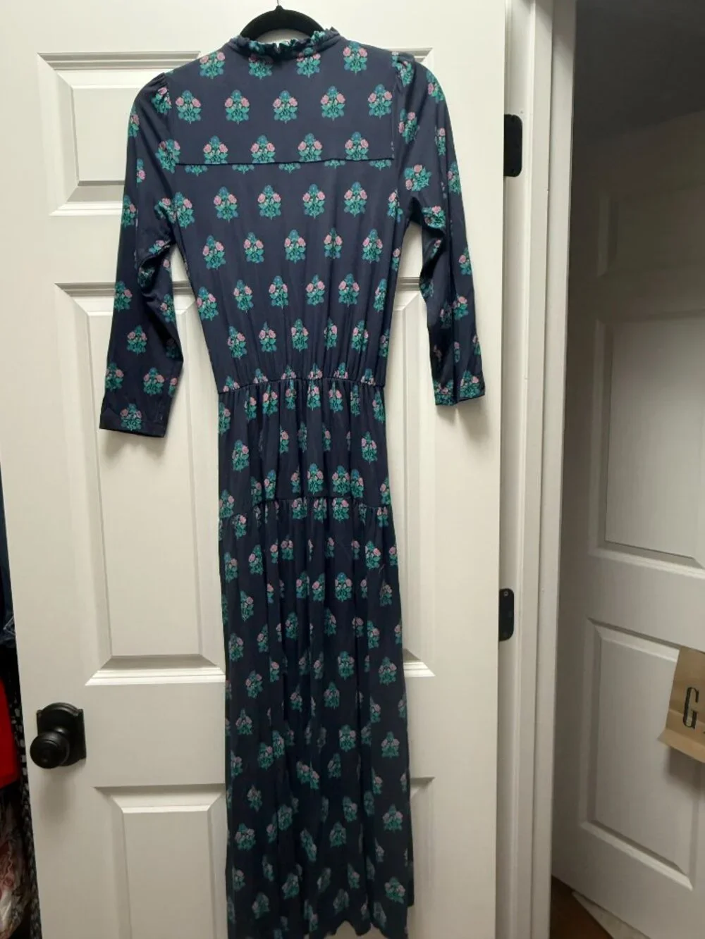 Joules | Dresses | Joules Maxi Dress Size 2 Navy With Bluepink Flowers ...